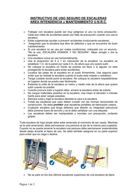 INSTRUCTIVO DE USO SEGURO DE ESCALERAS