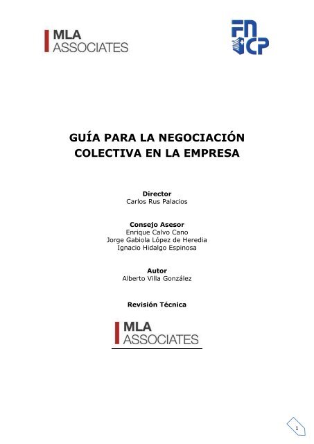 Guía para la negociación colectiva en la empresa - Acta Sanitaria Guía para la negociación colectiva en la empresa - Acta Sanitaria