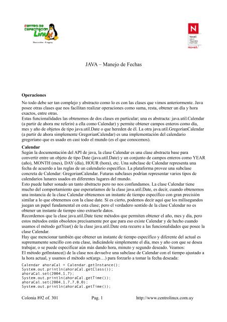 JAVA – Manejo de Fechas