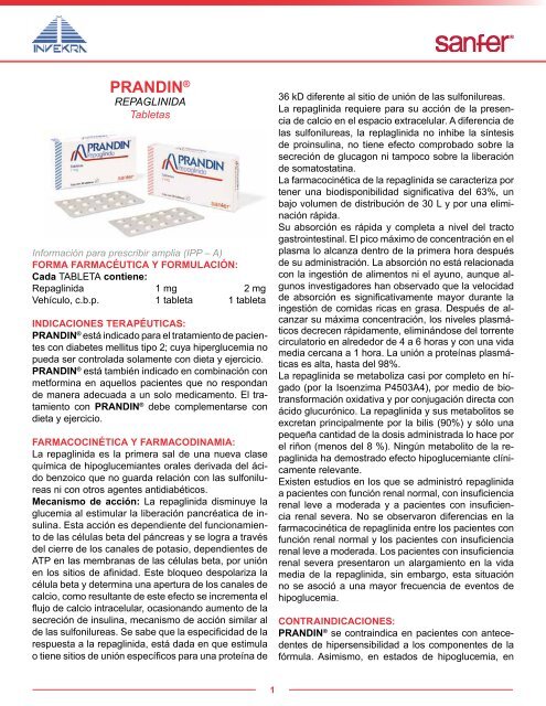 PRANDIN® - Laboratorios Sanfer, SA de CV