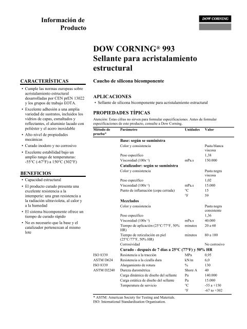 DOW CORNING® 993 Sellante para acristalamiento ... - fadasa