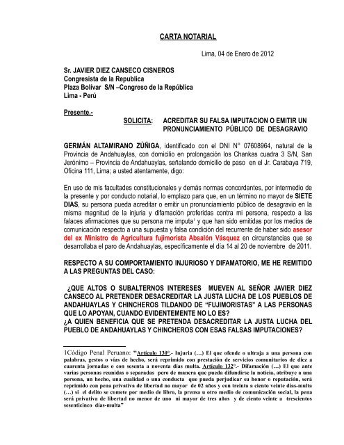 CARTA NOTARIAL