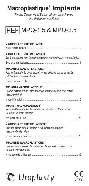 Macroplastique® Implants - Uroplasty