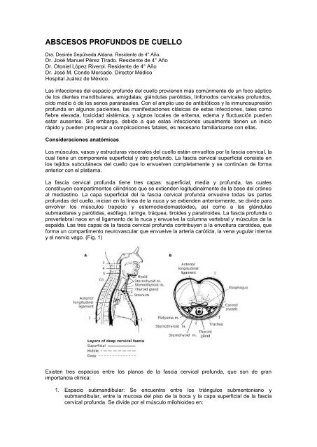 ABSCESOS PROFUNDOS DE CUELLO - Hospital Juárez de México