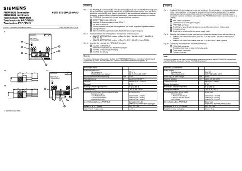 PROFIBUS Terminator 6ES7 972-0DA00-0AA0 ... - Siemens