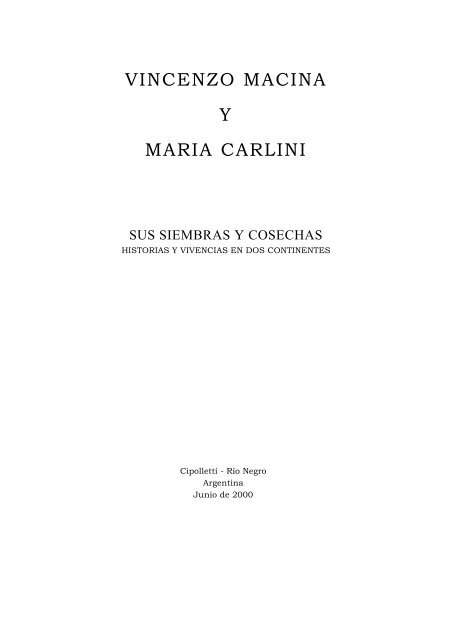 VINCENZO MACINA Y MARIA CARLINI - Museo dell'Emigrante