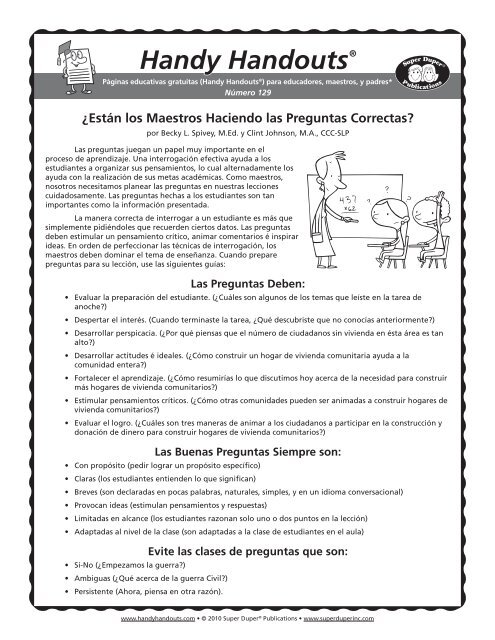 Handy Handouts® - Super Duper Publications