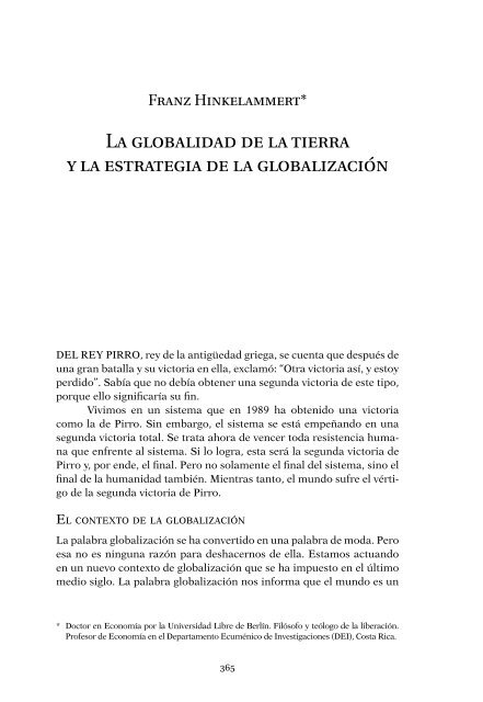 La globalidad de la tierra y la estrategia de la globalización - CLACSO