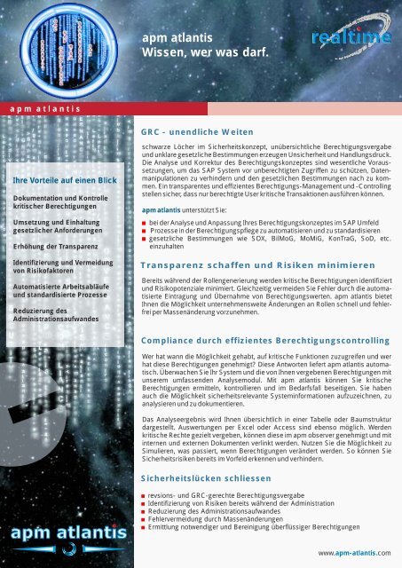 apm atlantis flyer - realtime AG