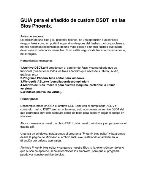 Dsdt windows - lasemfoundry