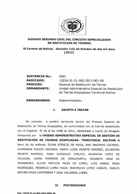 JUZGADO SEGUNDO CIVIL DEL CIRCUITO ... - Rama Judicial JUZGADO SEGUNDO CIVIL DEL CIRCUITO ... - Rama Judicial