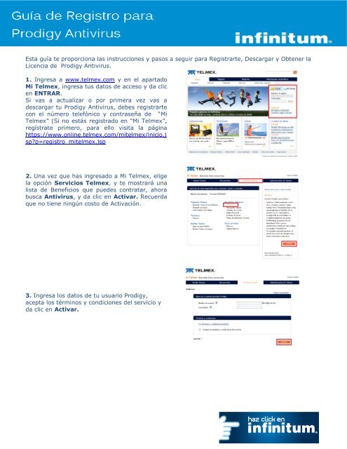 Guía de Descarga para Prodigy Antivirus - Telmex