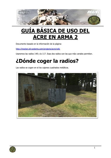GUÍA BÁSICA DE USO DEL ACRE EN ARMA 2 ¿Dónde ... - Clan GIR