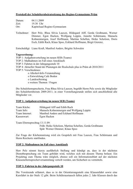 04.11.2009 - Regino Gymnasium Prüm