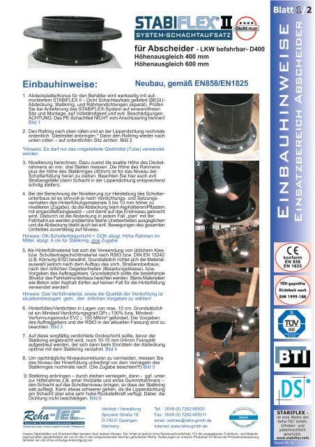 STABIFLEX II ... - Reha GmbH