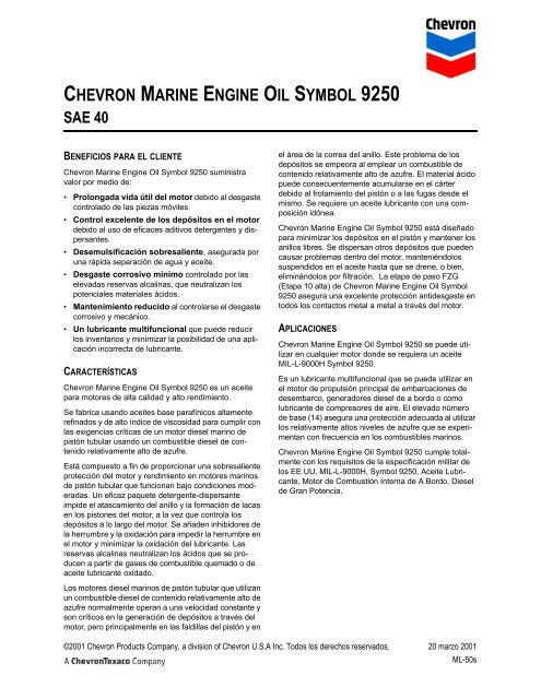 chevron marine engine oil symbol 9250 sae 40