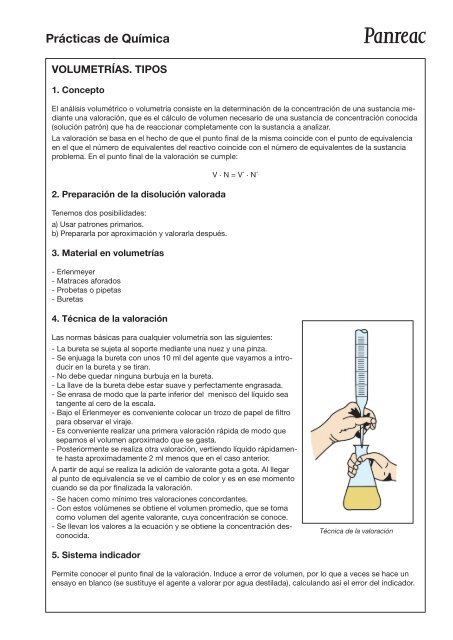 Prácticas de Química - Panreac