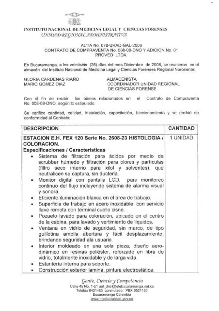 ACTA DE RECIBO,INGRESO ALMACEN,FRA proveo ltda