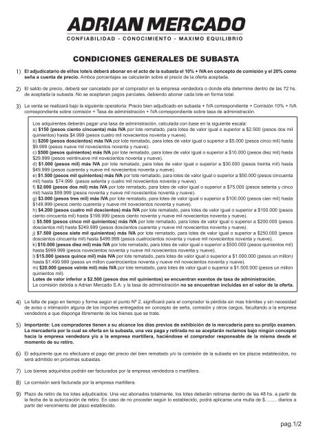 condiciones generales en pdf - Adrian Mercado