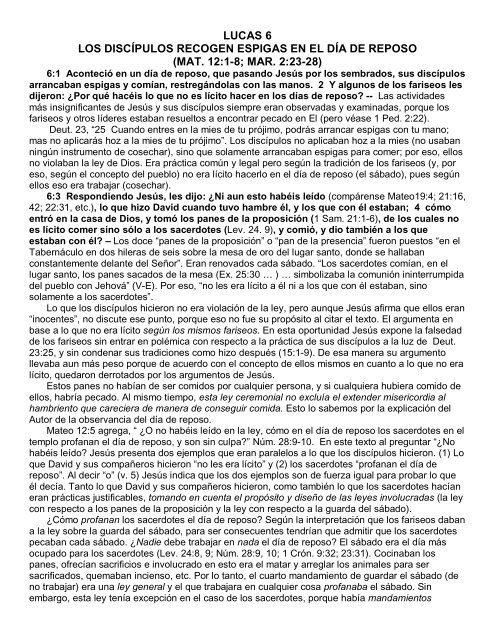 lucas 6 los discípulos recogen espigas en el - Wayne Partain