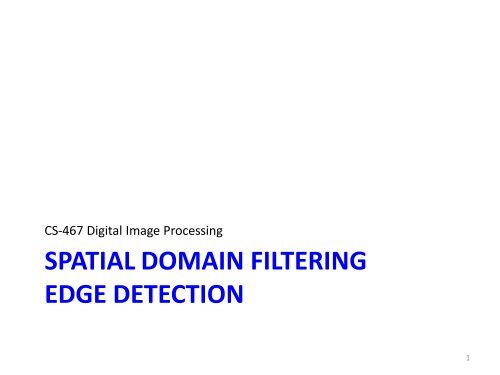 Spatial Domain Filtering Edge Detection