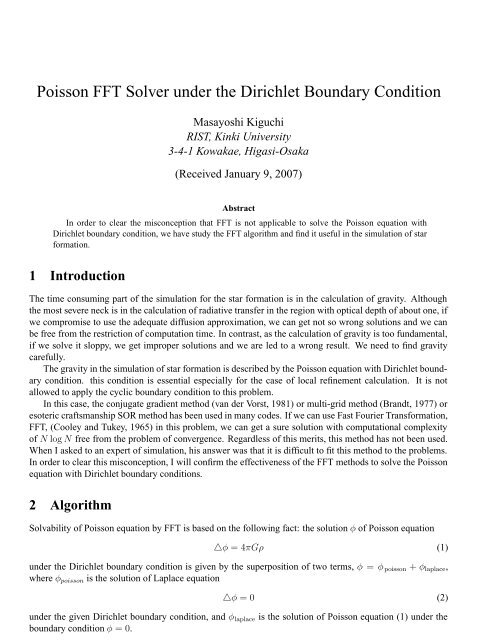 Poisson FFT Solver under the Dirichlet Boundary Condition