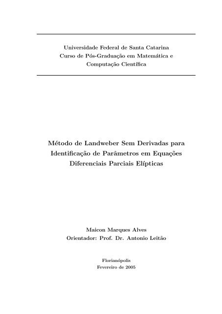 Maicon Marques Alves - Departamento de Matemática da UFSC
