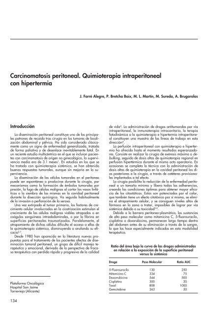 Carcinomatosis peritoneal. Quimioterapia intraperitoneal con ...