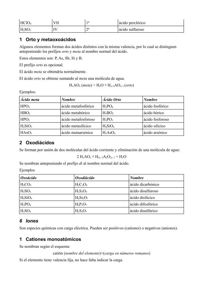 Nomenclatura Inorganica Formulación Inorgánica | PDF | Tecnología E