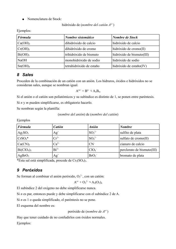 Nomenclatura Tradicional Nomenclatura Tradicional Para Compuestos