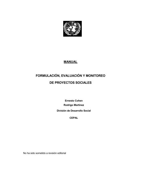 manual formulación, evaluación y monitoreo de proyectos ... - Cepal