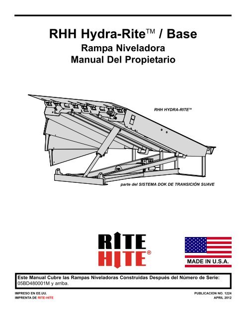 RHH Hydra-RiteTM / Base Rampa Niveladora Manual ... - Rite-Hite