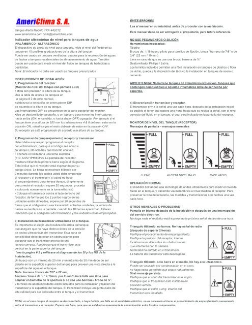 Manual de Instalacion y Uso TANQUE ALERTA