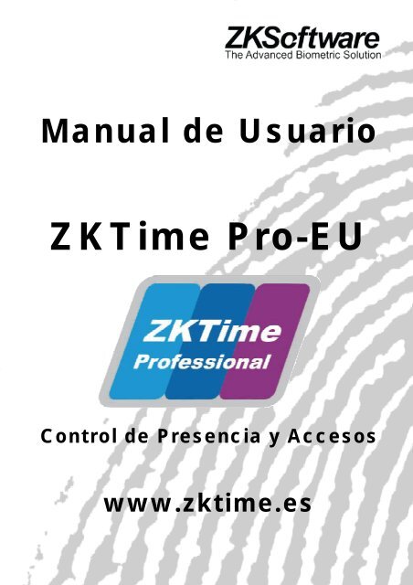 Manual de usuario ZKTime Pro - ZKSoftware