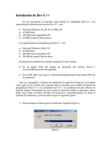 Instalación de Dev-C++