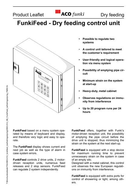 Funkifeed - Dry feeding control unit - ACO Funki