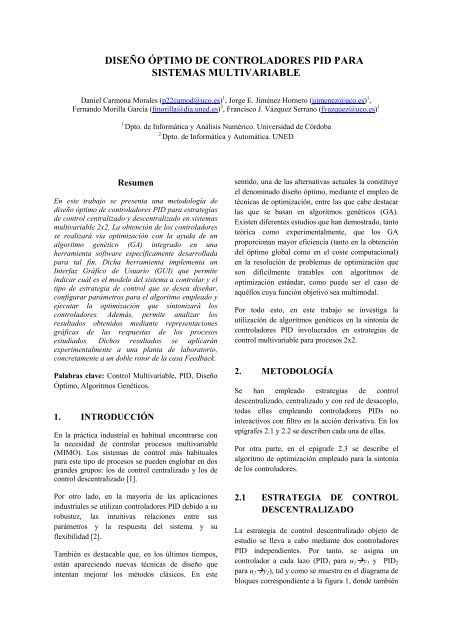 diseño óptimo de controladores pid para sistemas multivariable