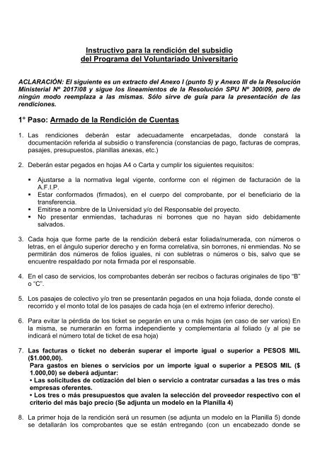 instructivo para rendición de cuentas