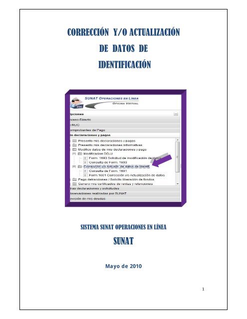 Corrección y/o Actualización de datos de identificación - Sunat