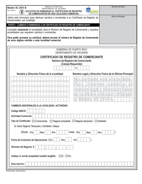 Modelo SC 2914 B - Departamento de Hacienda - Gobierno de ...