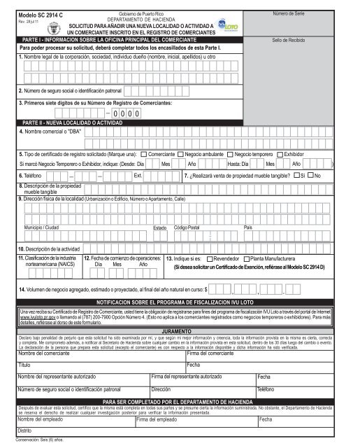 Modelo SC 2914 C - Departamento de Hacienda - Gobierno de ...