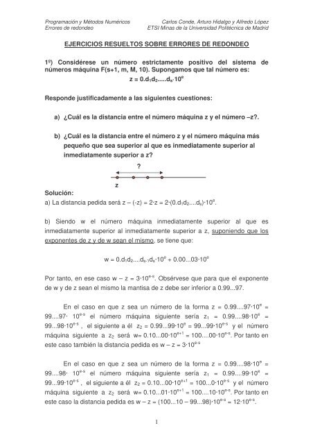 Ejercicios De Errores de Redondeo - OCW UPM - Universidad ...