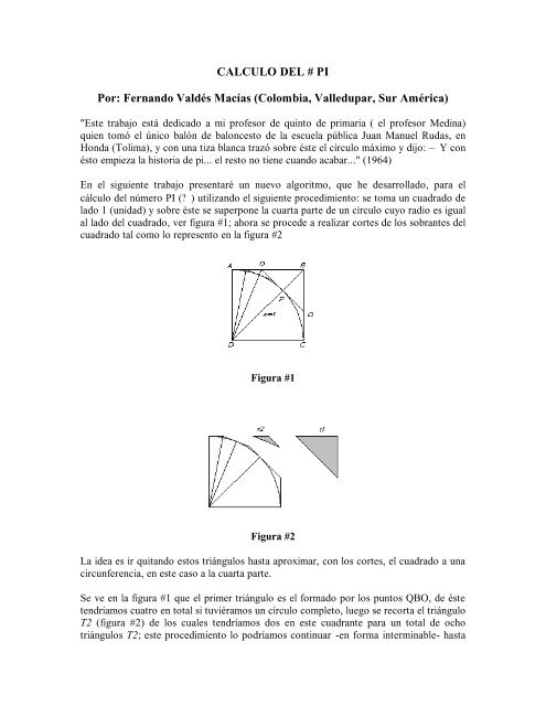Un nuevo algoritmo para aproximar el valor de Pi
