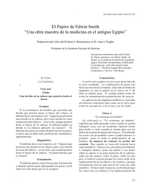 El Papiro de Edwin Smith “Una obra maestra - Academia Nacional ...