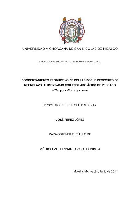Facultad de Medicina Veterinaria y Zootecnia - Universidad ... Facultad de Medicina Veterinaria y Zootecnia - Universidad ...