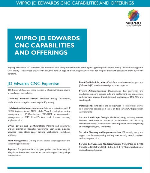 JD Edwards CNC Capabilities and Offerings - 180912 - Final ... - Wipro