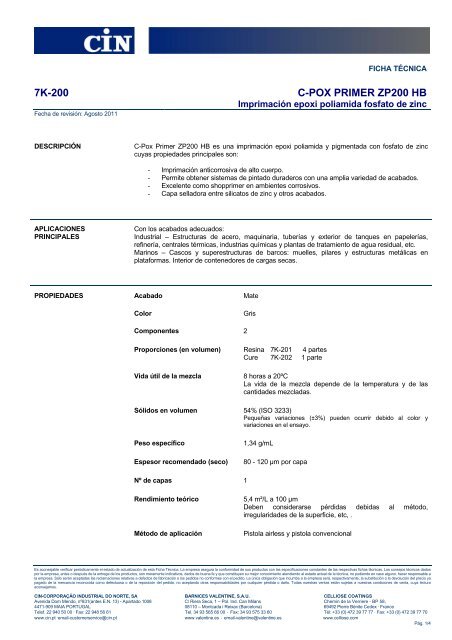 7K-200 C-POX PRIMER ZP200 HB - Valentine