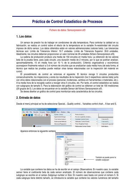 Práctica de Control Estadístico de Procesos
