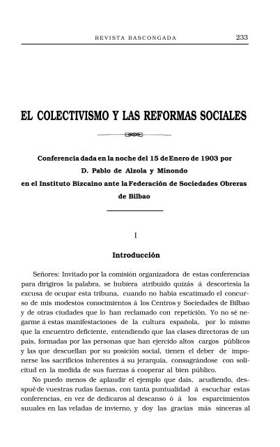 EL COLECTIVISMO Y LAS REFORMAS SOCIALES