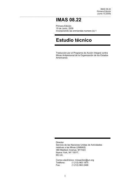 IMAS 08.22 - International Mine Action Standards